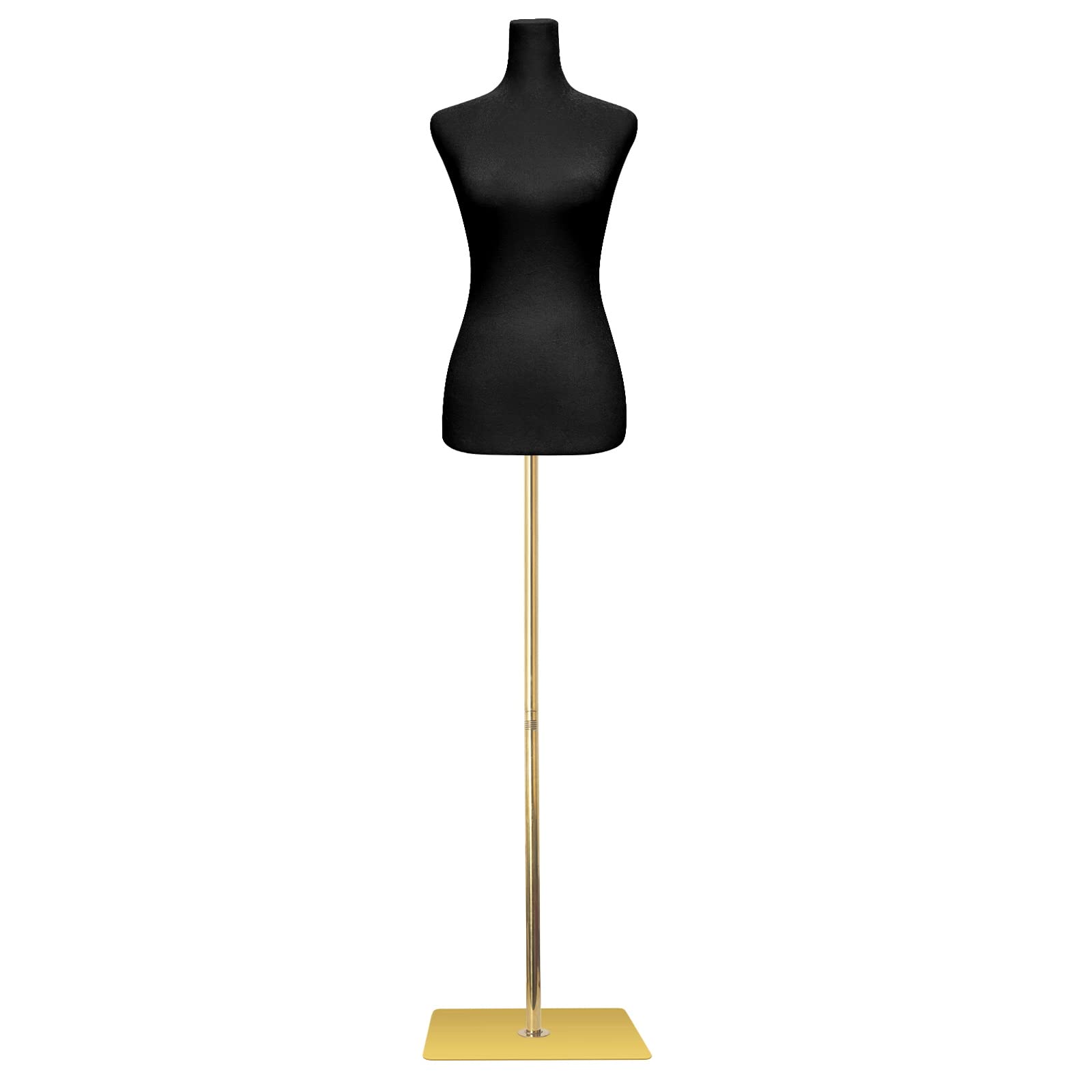 Mannequin Dress Form 61-69 Inch Height Adjustable Female Model Display Mannequin Body High Density Foam with Metal Bracket and Rectangular Base for Sewing Dressmakers Dress Jewelry Display, Beige