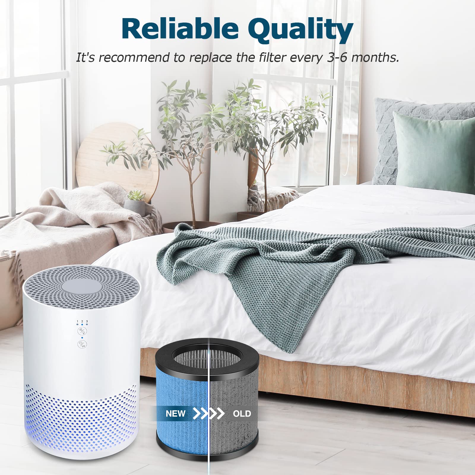 TPAP002 HEPA Filter Replacement for TOPPIN TPAP002 Air Purifier Comfy Air C1, 4-in-1 H13 True HEPA Air Purifier Filter for TOPPIN TPAP002, Compare to Part #TPFF002, 2 Pack