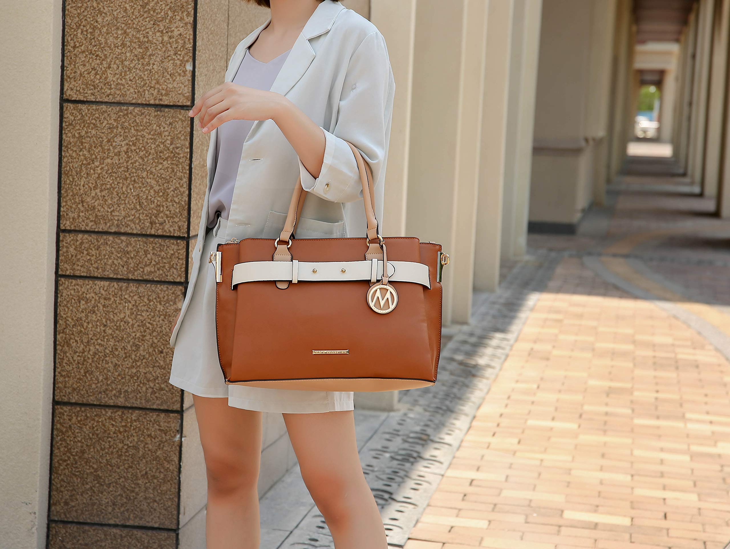 MKF Collection Millie Satchel Crossbody Shoulder Strap Bag by Mia K. Purple