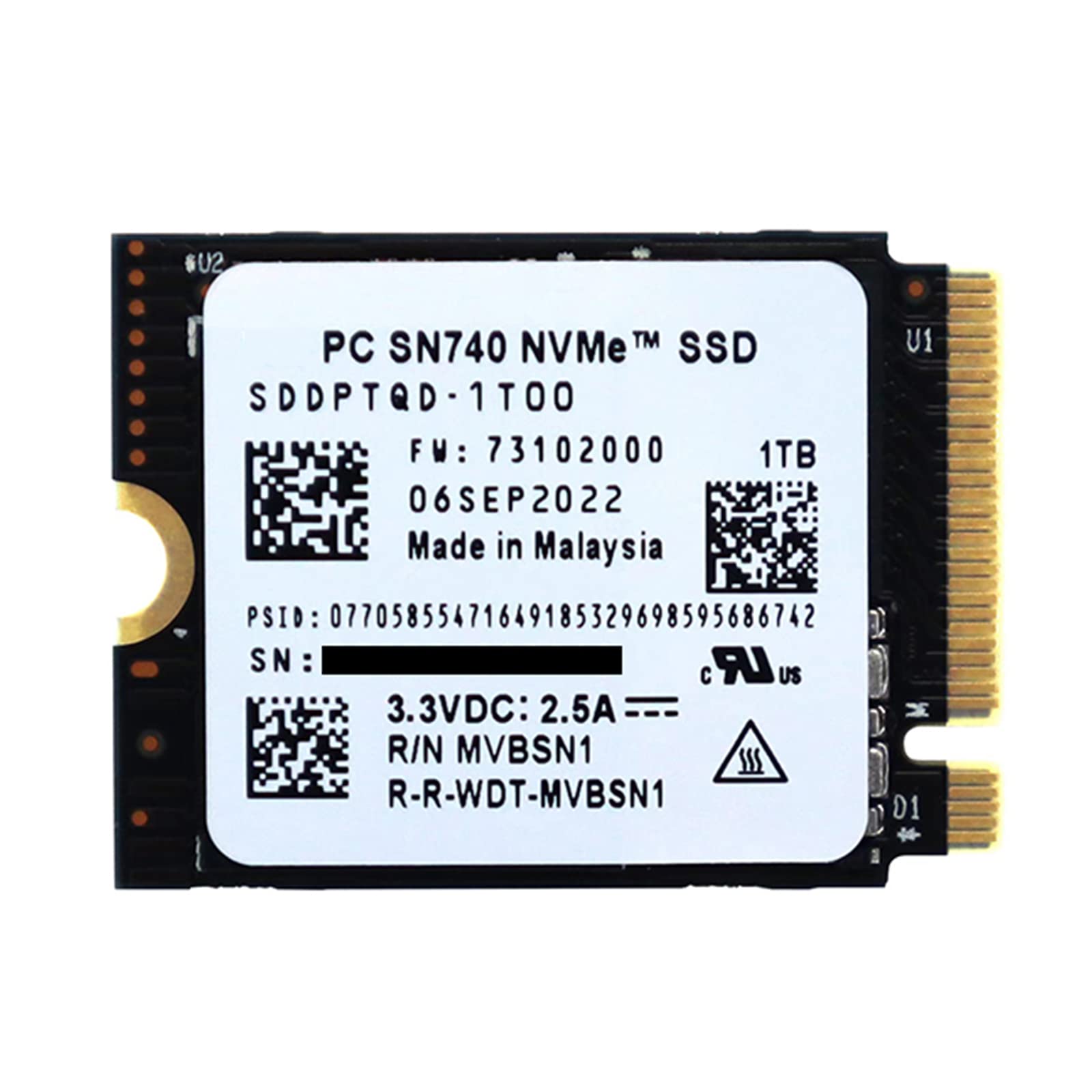 Yassdwbn SN740 m.2 2230 SSD 1TB NVMe PCIE4.0x4 for Steam Deck, for ASUS ROG Flow X Laptop