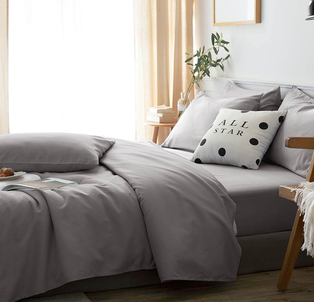LBRO2M Bed Sheets Set Full Size 6 Piece 16 Inches Deep Pocket 1800 Thread Count 100% Microfiber Sheet,Bedding Super Soft Comfortable, Cool Warm,(Grey)