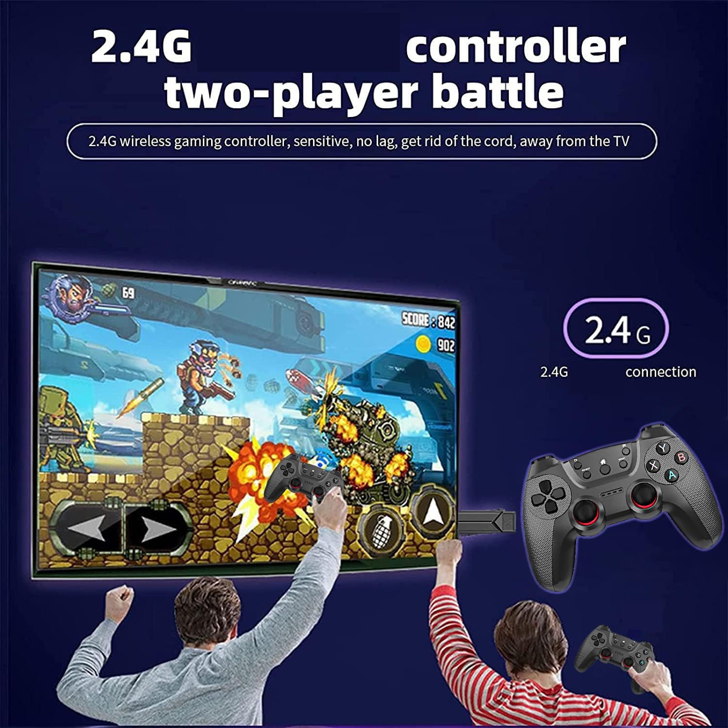 KZLVN Retro Game Console 20,000+ Games, Retro Play Game Stick, Nostalgia Stick Game, Plug and Play Video Game Stick, 4K HDMI Output, Premium Competitive Level Dual Controllers