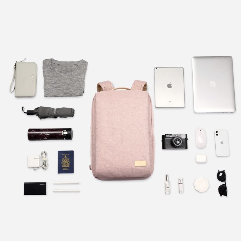 Nordace - Smart Backpack Siena 19L-volt laptop compartment USB connection water-resistant weight: 0.88 kg luggage strap security pocket water bottle slim design, pink