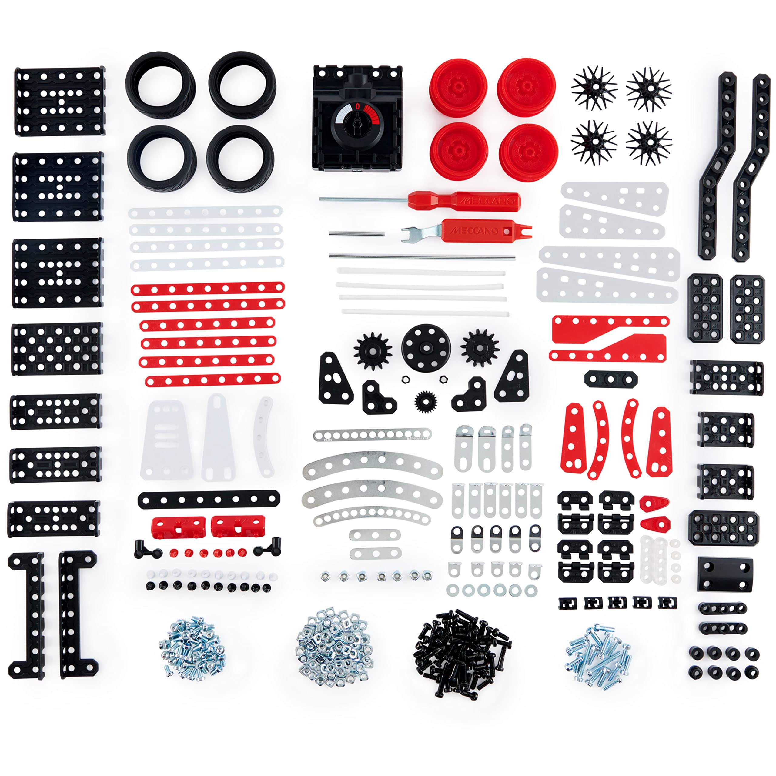 Meccano, 25-in-1 Motorized Supercar STEM Model Building Kit with 347 Parts, Real Tools and Working Lights, Kids Toys for Ages 10 and Up