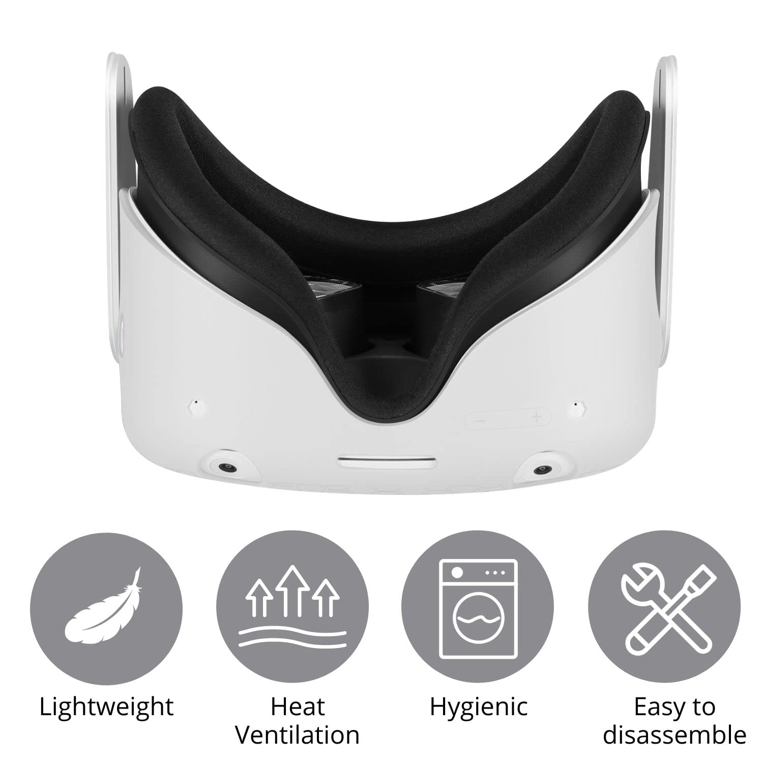 TNP VR Cover for Oculus Quest 2 Cover - White Silicone VR Cover for Oculus Quest 2 Protective Cover - Anti Scratch Dust Bump Oculus Protective Cover