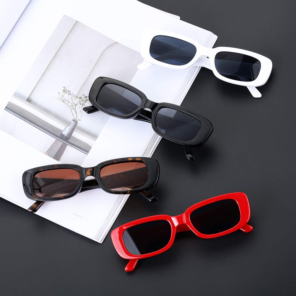 YQVIE 10 Pack Rectangle Sunglasses Bulk for Women Men Colorful Glasses for Bachelorette Party (10Black)