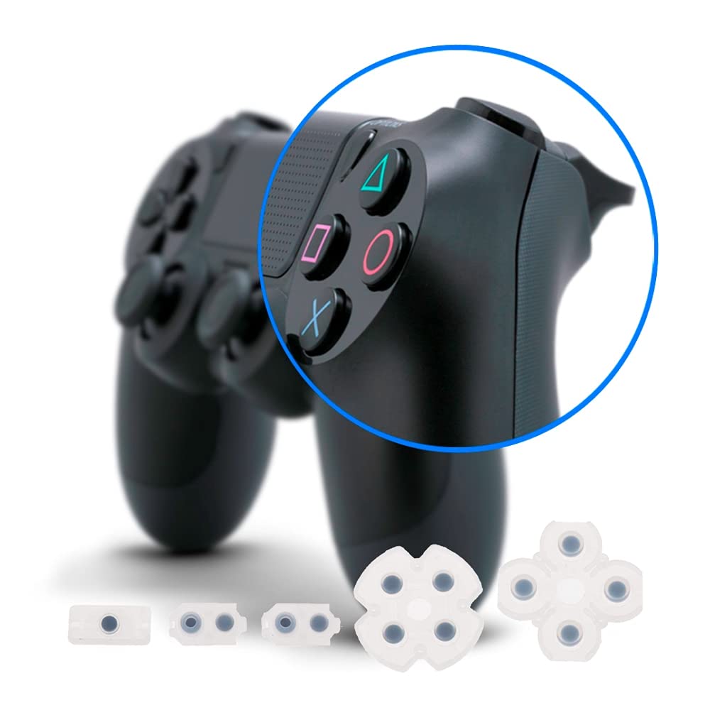 MMOBIEL Rubber Silicone Conductive Button Pad Set for PlayStation 4 Dualshock 4 Controller JDS050 / 055 Incl. (+) Screwdriver