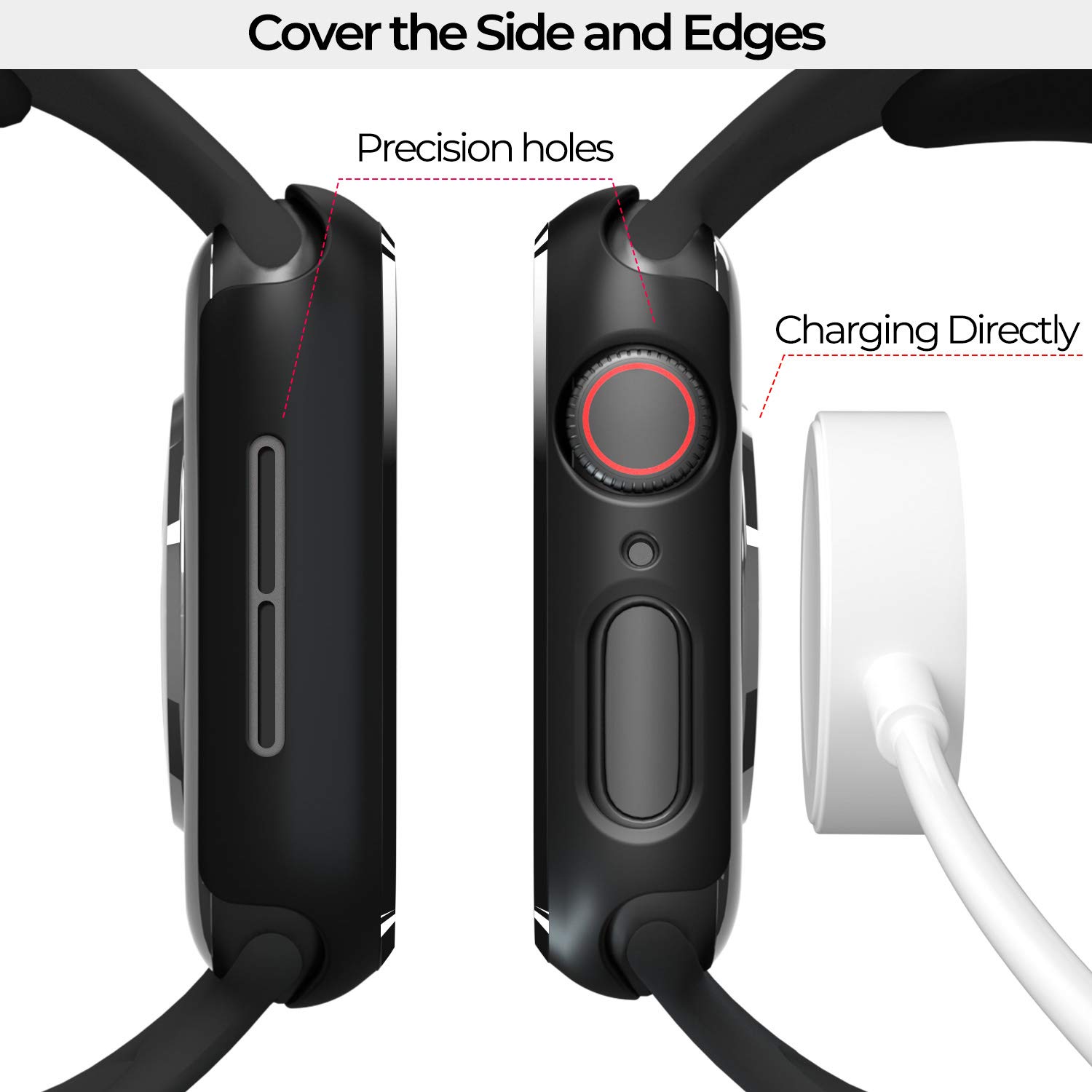 pzoz Compatible for Apple Watch Series SE2 /6/5 /4 /SE 40mm Case with Screen Protector Accessories Slim Guard Thin Bumper Full Coverage Matte Hard Cover Defense Edge for iWatch Women Men GPS (Gold)
