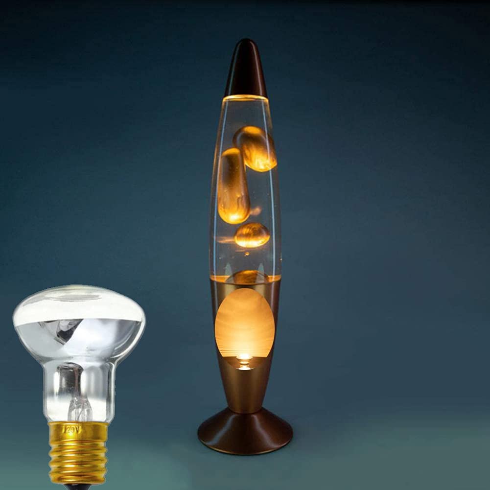 SKRLED 8 Pack Lava lamp Bulb 40 Watt Reflector Type Bulbs, R39 E17 Base Replacement Bulbs for Lava Lamp, Glitter Lamp,120V Yellow