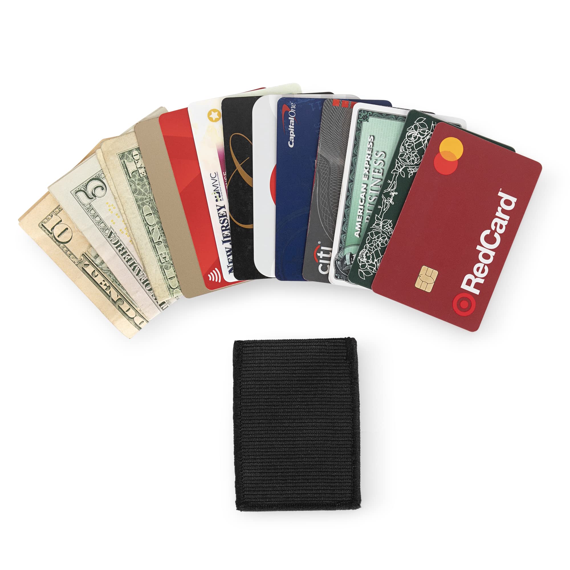 SUPERIOR ESSENTIALS Elastic Absolute Minimalist Slim Wallet/Card Holder/Card Sock (Black)