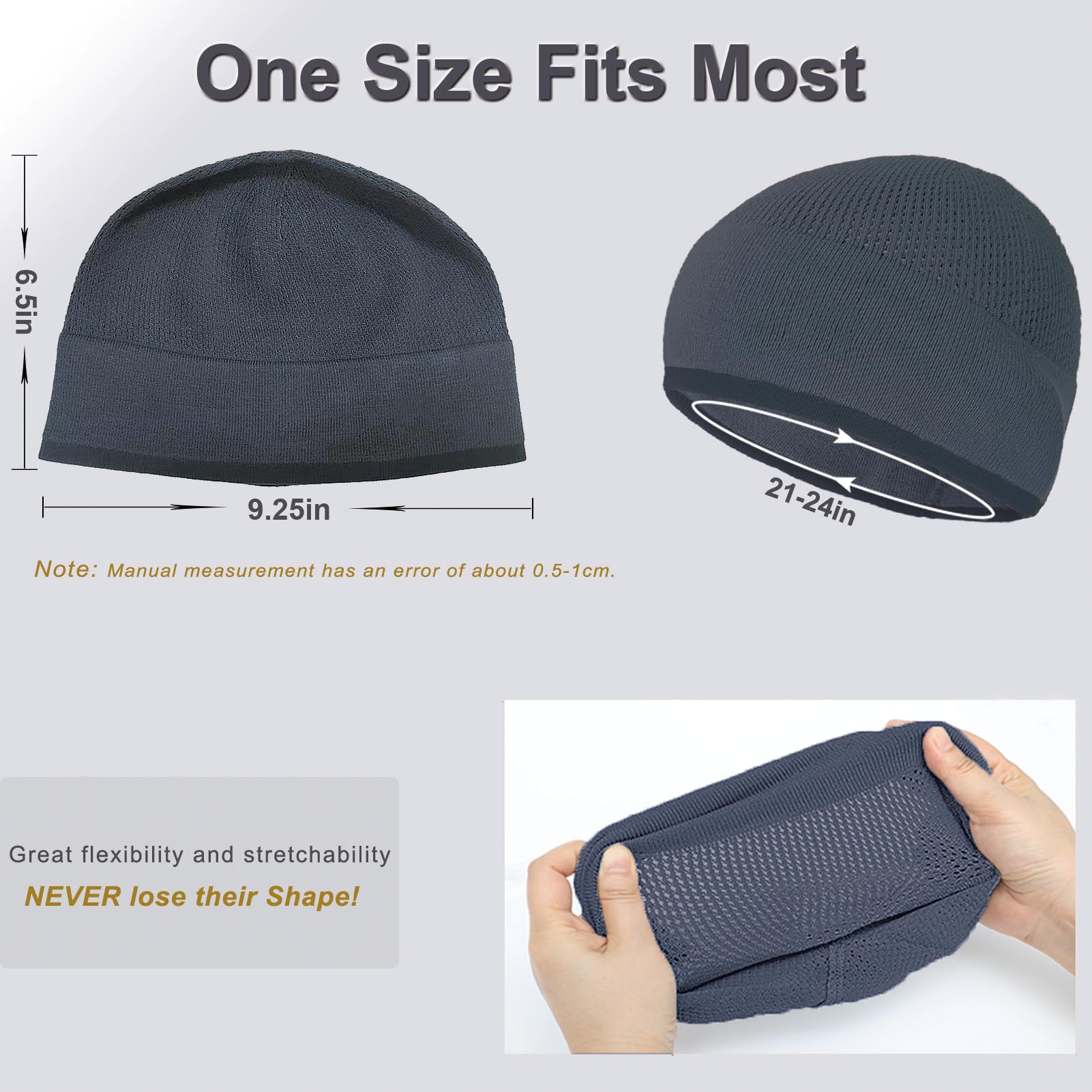 Skull Caps for Men Motorcycle, Soft Black Skull Cap Helmet Liner Mens Womens Beanie Hat Workout Outdoor Camping (Black)…