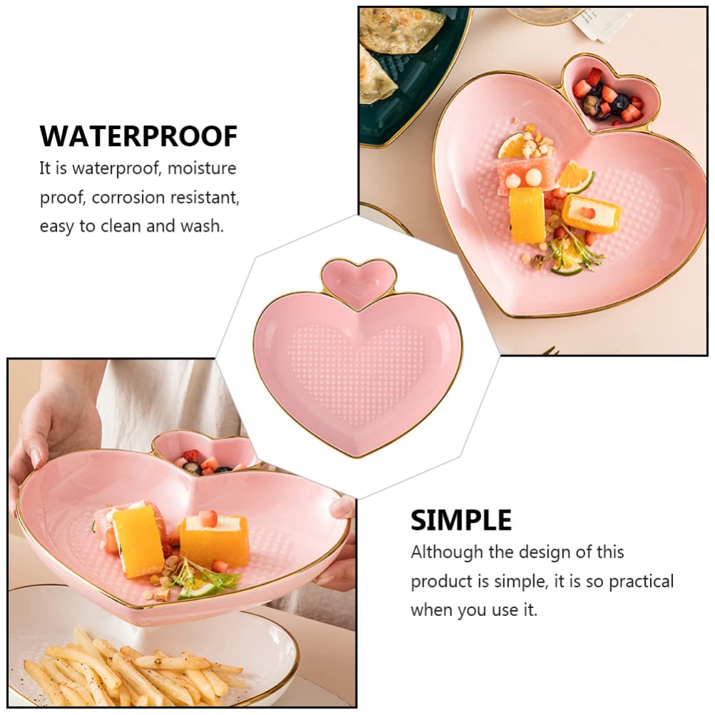 Sashimi Plates Heart Shaped Ceramic Dinner Plate Tableware Plate Dessert Salad Plate Breakfast Serving Tray Porcelain Serving Platters Sushi Serving Boat