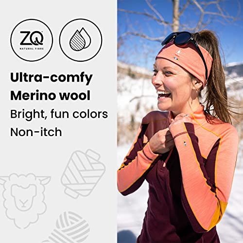 Smartwool Thermal Merino Reversible Headband | Merino Wool Sweatband For Men and Women, Black Cherry Heather, One Size