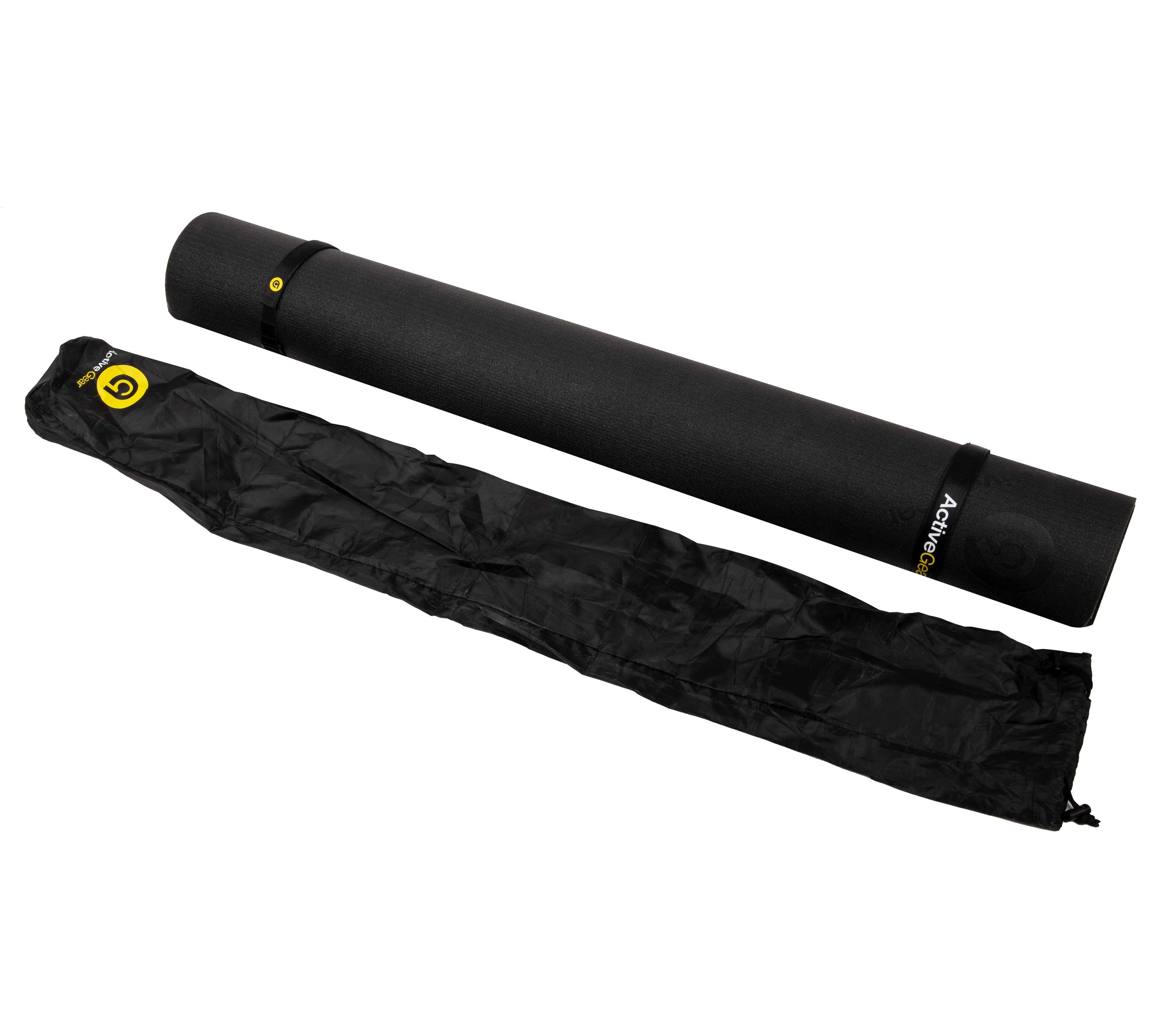 Mind Reader Extra Large Fitness Mat, Yoga Exercise Extended Floor Covering, Carrying Bag Included, Home Workout Portable Padding, 6′ x 4′, PVC, Black