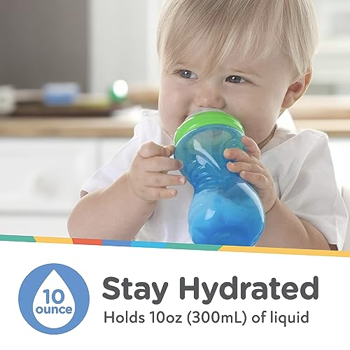 Nuby Clik-It Soft Spout No-Spill Easy Grip Sippy Cup for Boys - (3-Pack) 10 Oz - 6+ Months