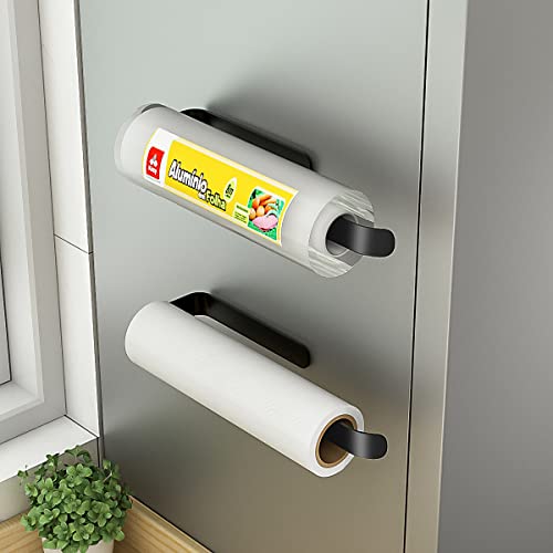 Paper Towel Holder Under Cabinet,Wall Mounted Paper Towel Roll Holder for Kitchen Paper Towel,Toilet Paper Holder for Small Spaces,Black