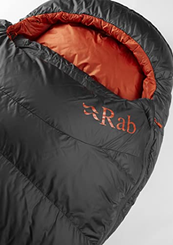 Rab Ascent 500 Down Insulated Mummy Sleeping Bag for Camping and Backpacking - Graphene - 25 Degree, Extra Wide, Left Zip