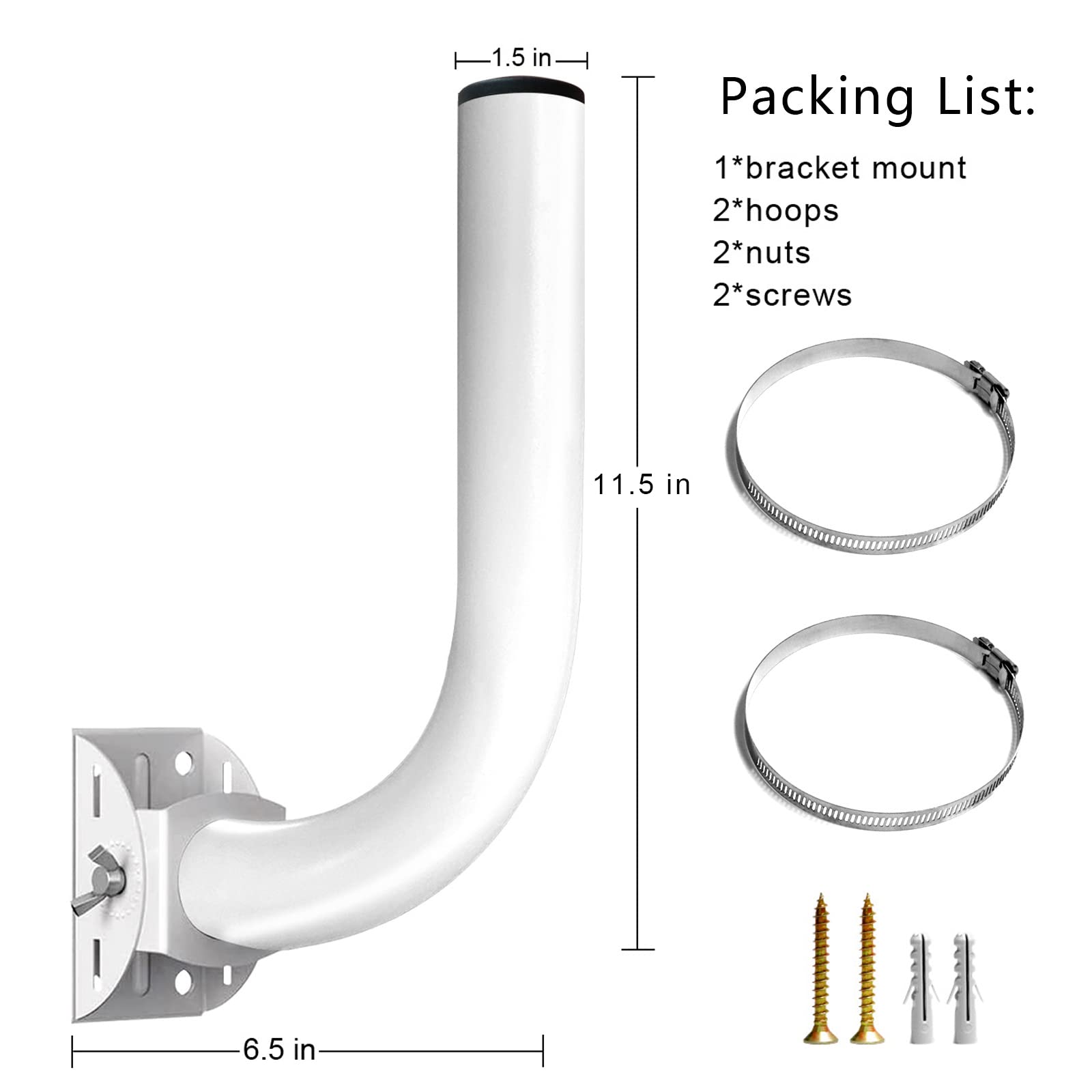 ZETECH Universal Antenna Mount, Antenna Pole and Wall Mount Bracket for Outdoor Antenna Weather Station Wireless Bridge Point to Point AP Access Point Client Bridge CPE