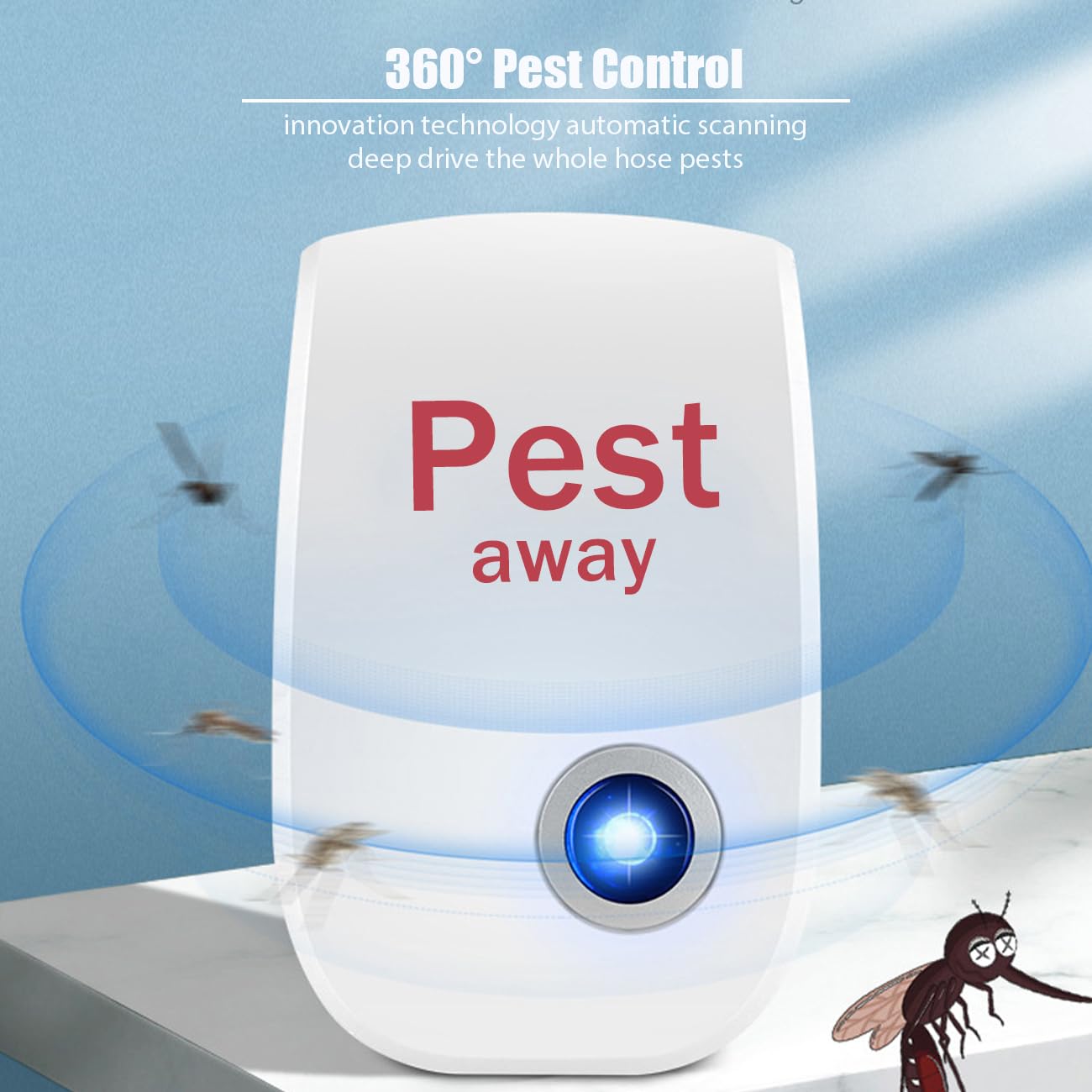 Ultrasonic Bug Repeller 10 Pack Electronic Pest Repellent Plug in Pest Control Spider Repellent for House Mouse Repellent Indoor Ultrasonic Repellent for Roach,Ant,Spider,Rodent