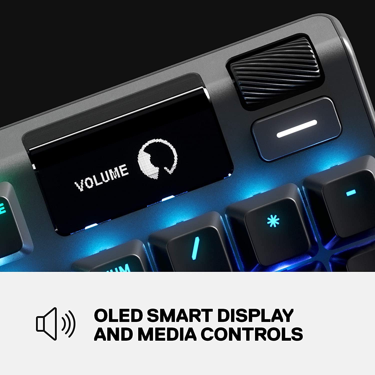 SteelSeries Apex Pro World's Fastest Mechanical Gaming Keyboard – Adjustable Actuation Switches – OLED Smart Display – RGB Backlit