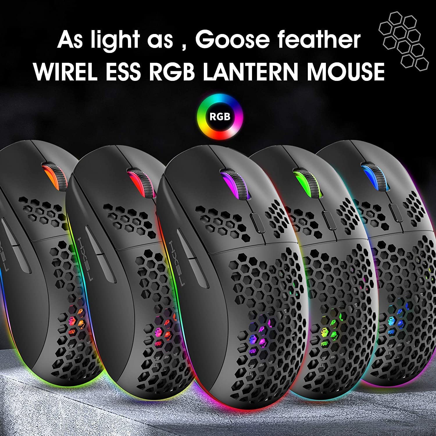 SELORSS Wireless Gaming Keyboard and Mouse Combo,2.4G Rechargeable RGB 96 Keys Ergonomic Mechanical Feeling Keyboard,RGB Backlit Wireless Lightweight Gaming Mouse for Windows Mac PC Xbox PS4 Gamers