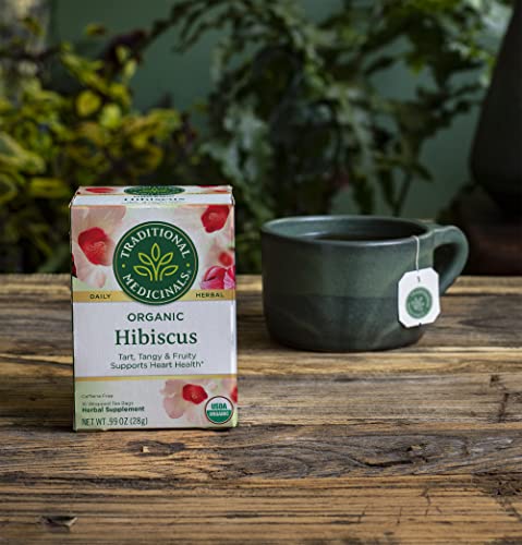 Traditional Medicinals Tea, Organic Hibiscus, Supports Your Cardiovascular System, 16 Tea Bags