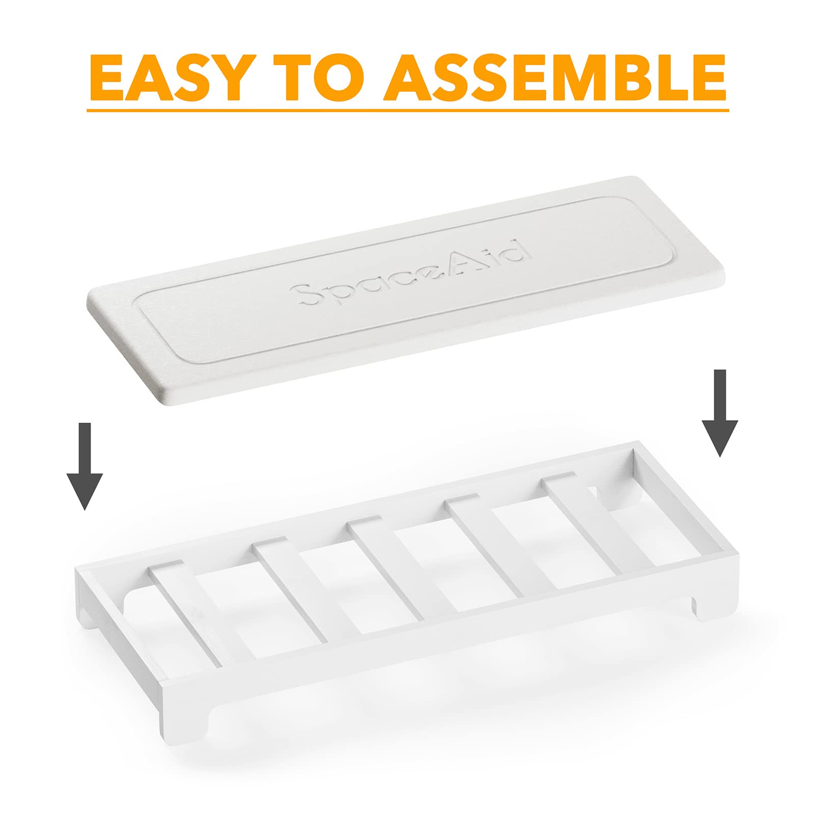 SpaceAid DryingNeat Sink Organizer, Instant Dry Sink Caddy Organizers, Kitchen Sponge Soap Holder Dispenser, Countertop Fast Drying Counter Tray Rack (Bamboo Rack, White)