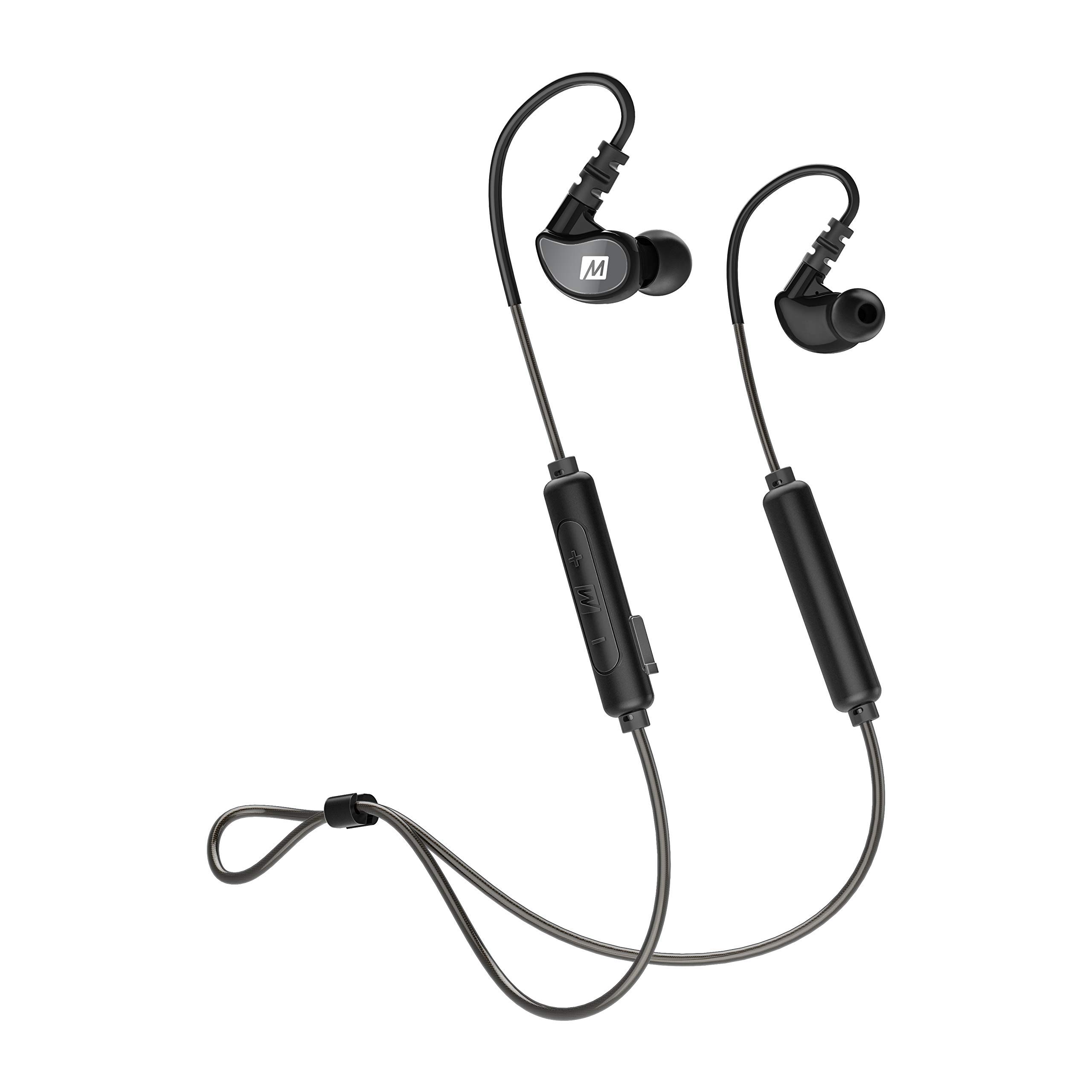 MEE audio M6B Bluetooth Wireless Sweatproof Sports in-Ear Headphones with Headset, Bluetooth 5.0, and 9 Hour Battery Life (Latest Version)