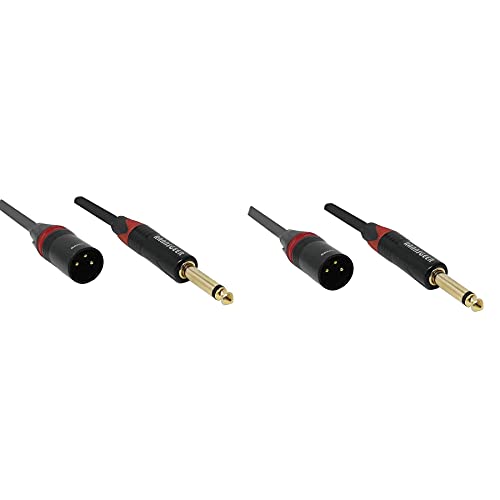 Rannsgeer 2 Pack 1/4 Inch TS to XLR Male 1 Feet Cable (1 Ft 2 Pack)