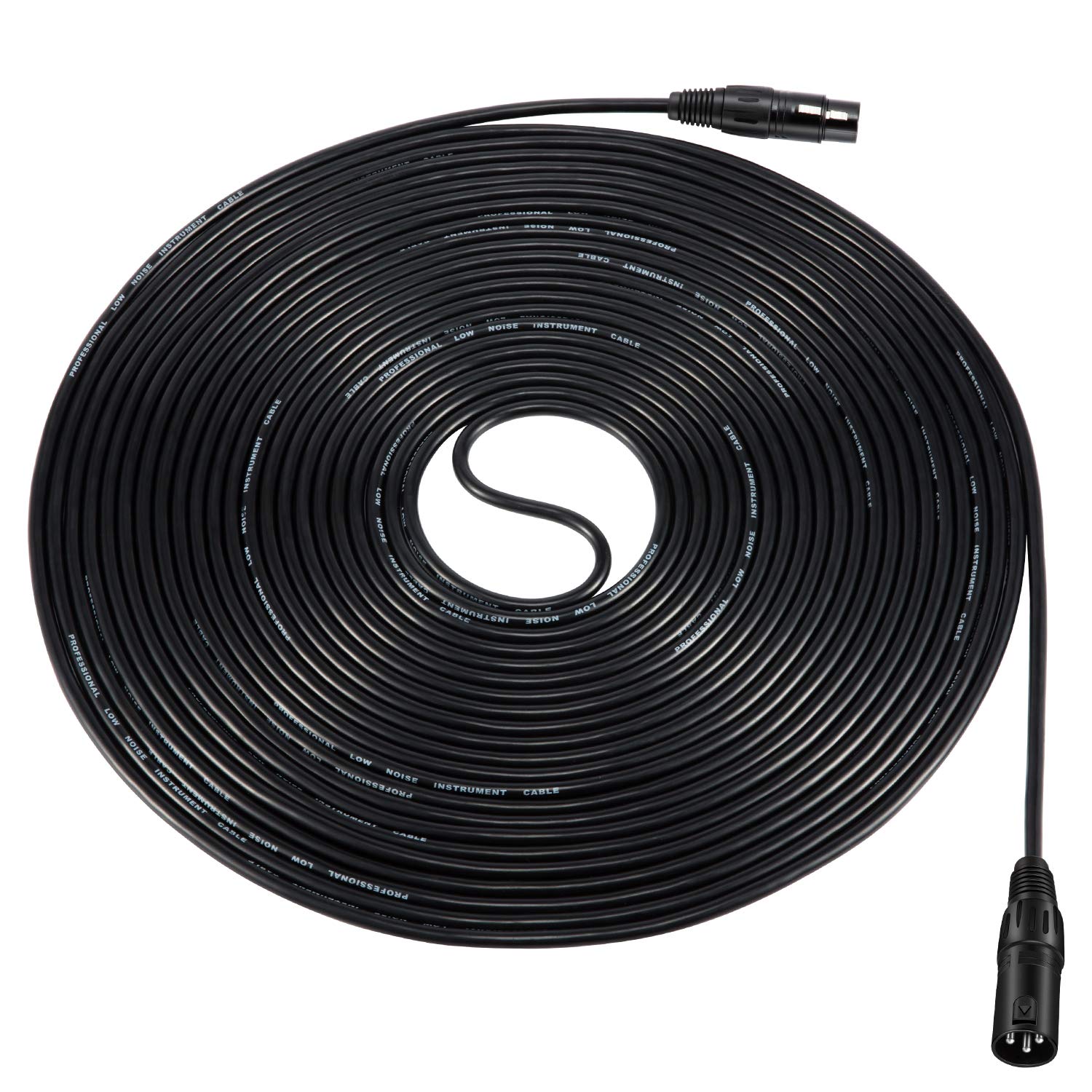Moukey, 50ft XLR 50 Feet Microphone Male to Female Mic Cables Cord, Black 3-Pack