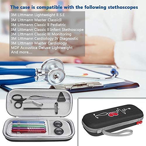 Xiaoxin Protective Case for Classic III Stethoscope Accessories Portable Storage Bag Carrying Case Pouch(Black)