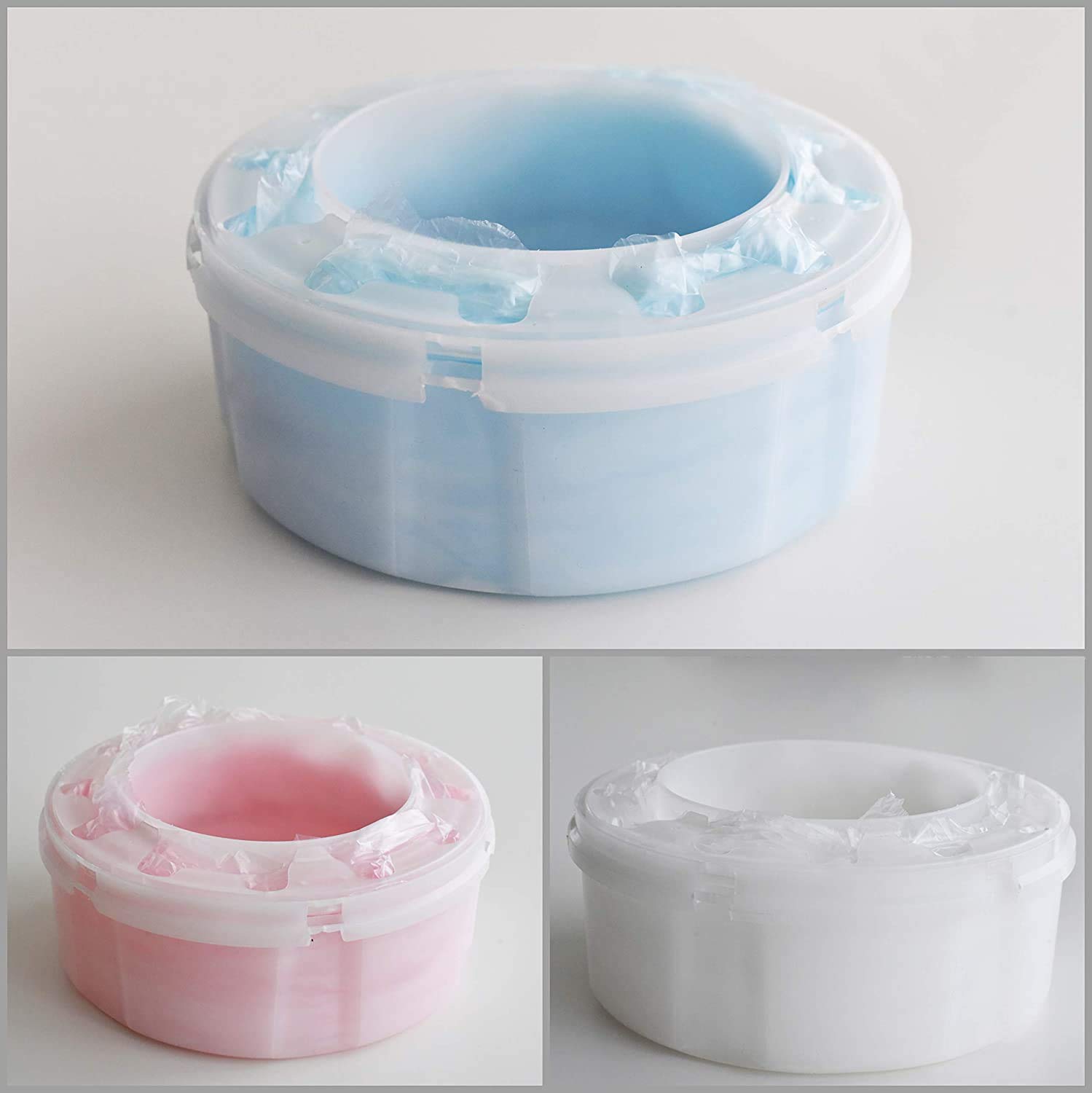 MELLOA nappy bin refill liner compatible with Tommee Tippee Sangenic Tec Twist & Click Simplee models (Blue, 400m + Paper Tube)