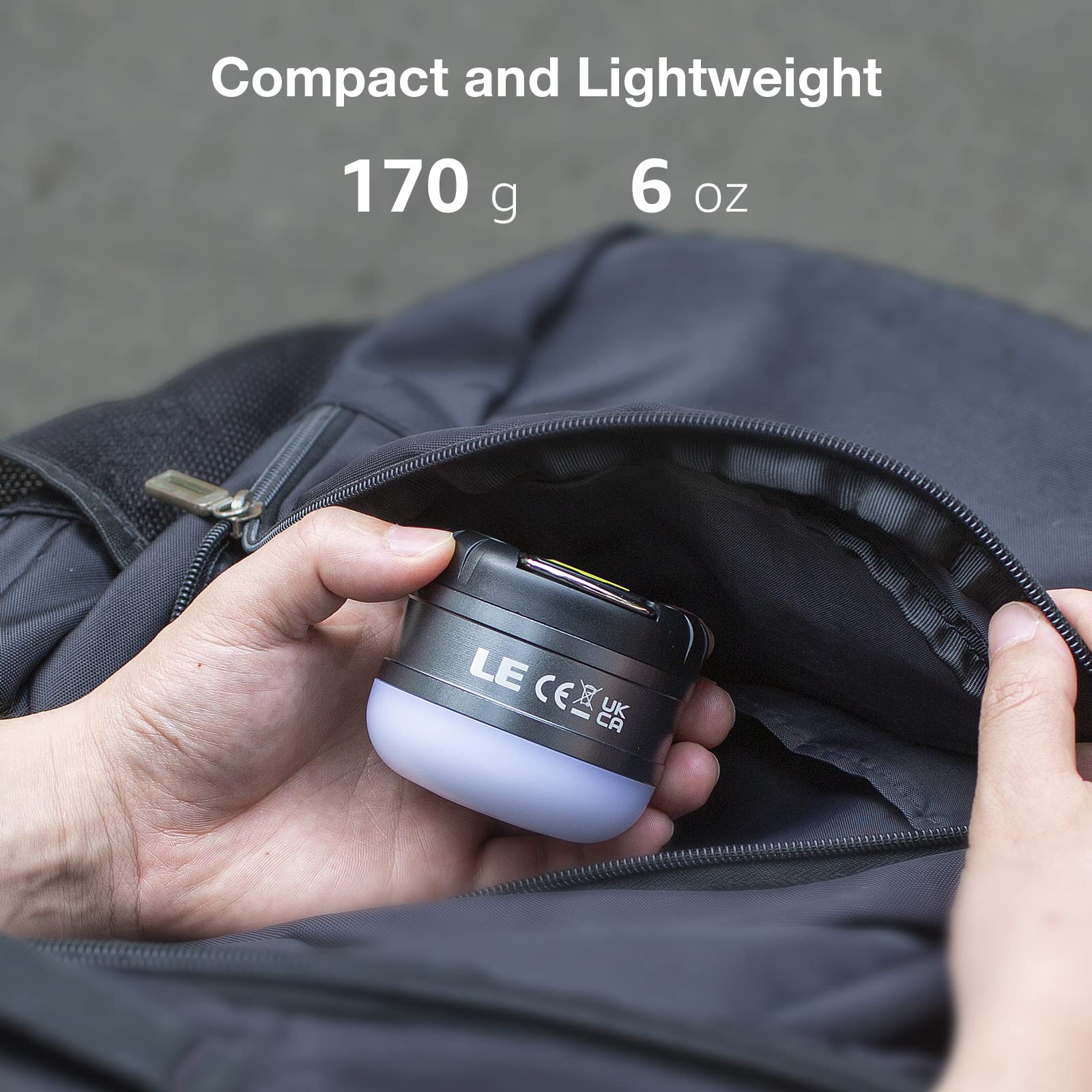 LE LED Camping Lantern Rechargeable, 310LM, 5 Light Modes, Power Bank, Waterproof, Mini Flashlight with Magnetic Base for Hurricane Emergency, Outdoor, Hiking, Home and Car