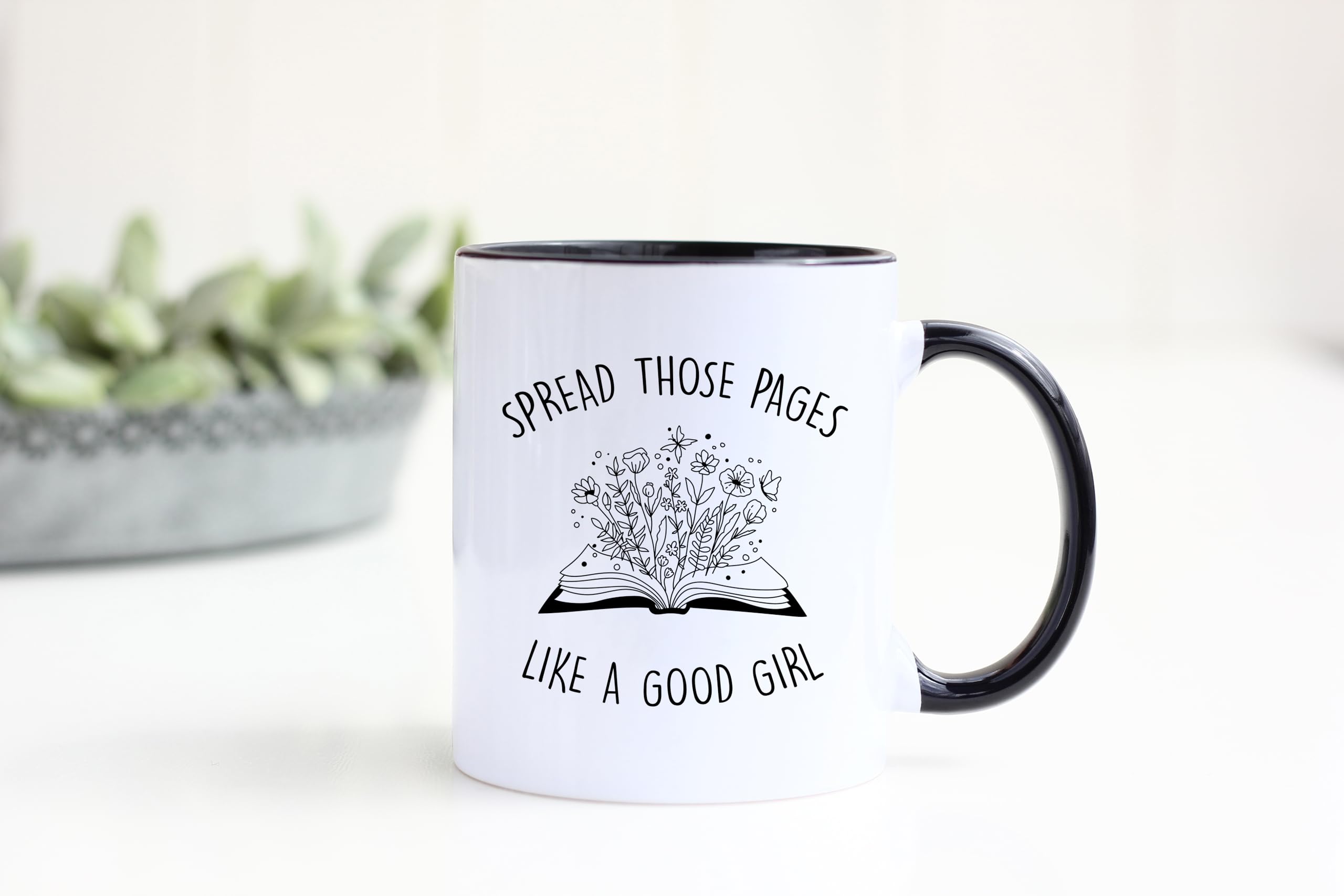 Yalocib Funny Good Girl Reader Mug, Spread Those Pages Like a Good Girl Mug, Funny Reading Mug, Book Lover Mug, Spicy Reader Mug, 11oz Ceramic Coffee Mug/Tea Cup