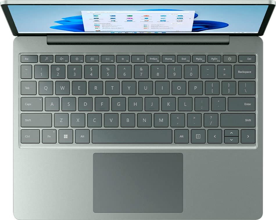 Microsoft Surface Laptop Go 2, Intel Core i5-1135G7, 8GB RAM, 256GB SSD, Iris Xe Graphics, 12.4" Touchscreen Display, Windows 10 Home S Mode Laptop Computer, KPT-00001, Sage (Renewed)