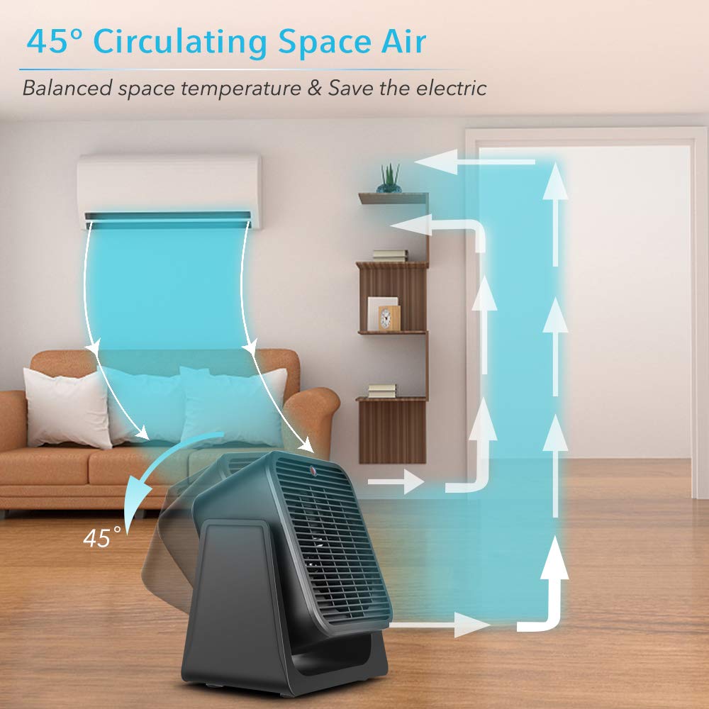 TRUSTECH 2 in 1 Cooler & Heater - Desk Electric Small Cooling and Heating Fan Combo W/Tip Over & Overheat Protection, Desktop for Indoor Use Home Room Office Bedroom Room Personal