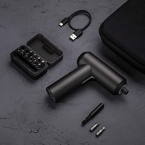 Xiaomi Mi Cordless Screwdriver 3.6V, 2000mAh Rechargable Battery. Patented One-piece body with USB-C charging port. High 5-N.m Torque Cordless Portable Screwdriver with 12 pieces of S2 Steel Bits