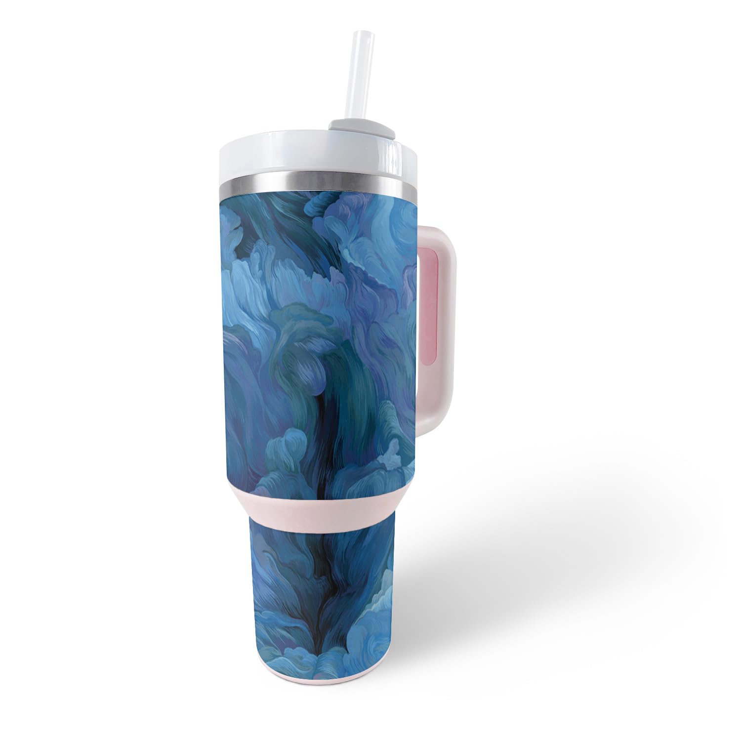 MightySkins Skin Compatible with Stanley The Quencher H2.0 FlowState 40 Oz Tumbler - Viper Snow | Protective, Durable, and Unique Vinyl Decal wrap Cover | Easy to Apply, Remove, and Change Styles
