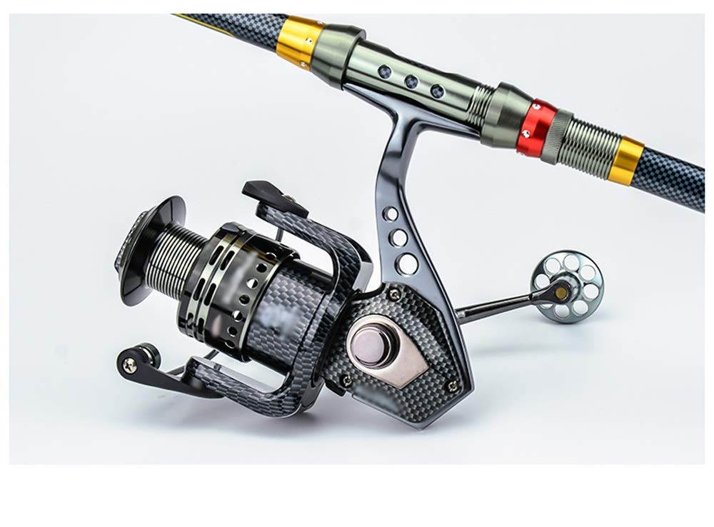 LLJPYX7L Black Fishing Reel, 14 Durable Stainless Steel Bearings, Drop Resistant, Rust-Proof Design, Interchangeable Left and Right Rocker, All Metal high Power Body (Color : Two Reel)