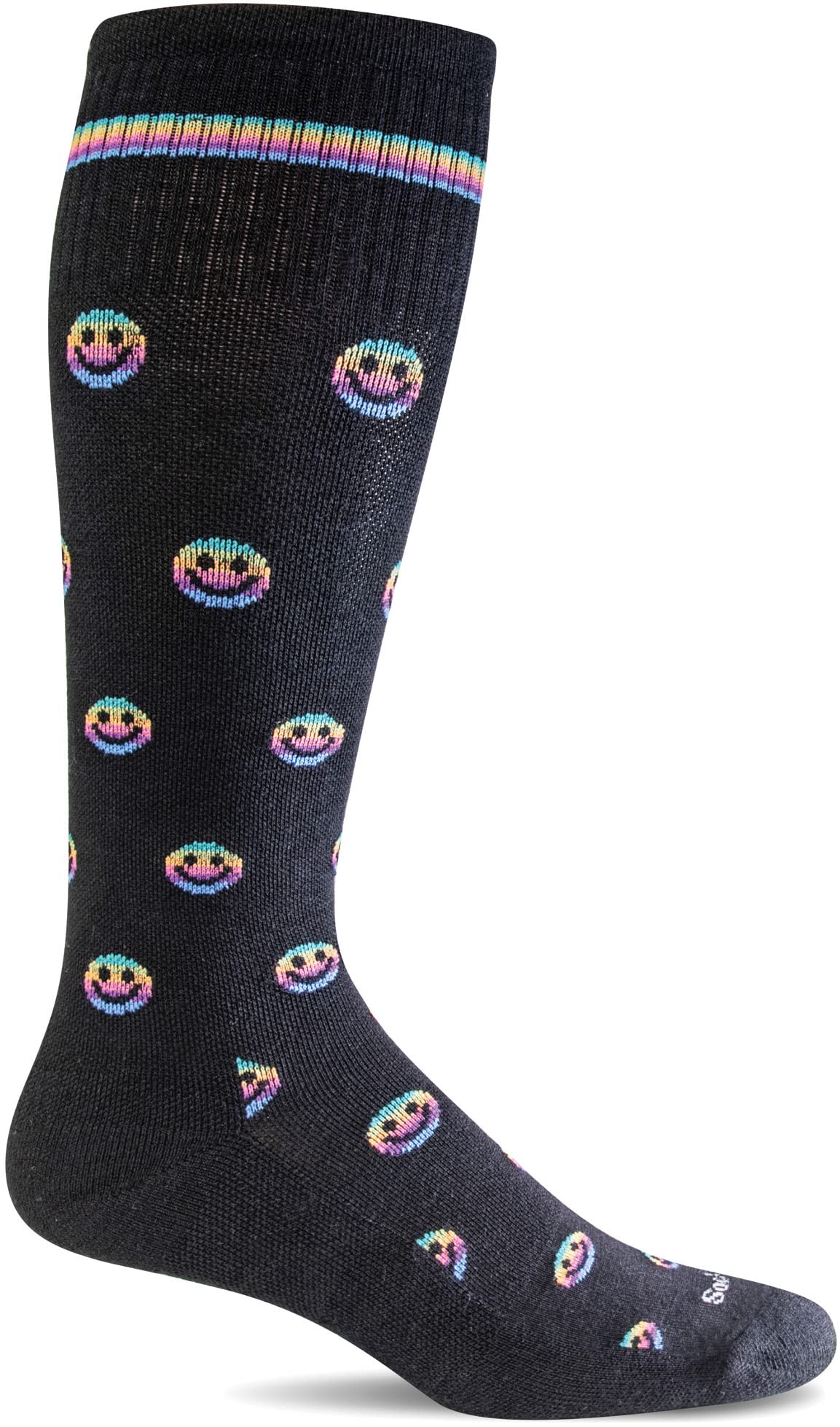 Sockwell Women's Smiley Moderate Graduated Compression Sock, Black - M/L