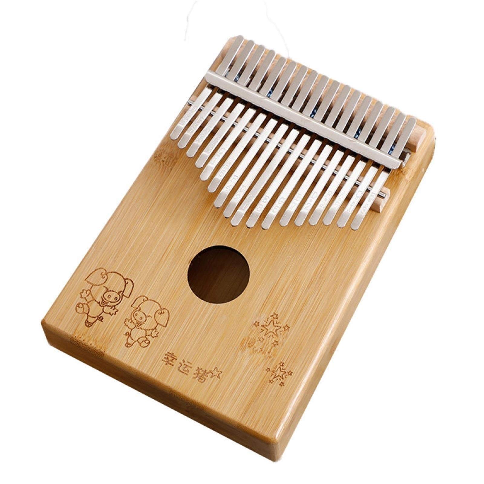 SLFDXDP Thumb Piano Thumb Piano Kalimba 17-Note Finger Piano Beginners Introduction Portable Musical Instrument Kalimba Bamboo Portable (Color : A)