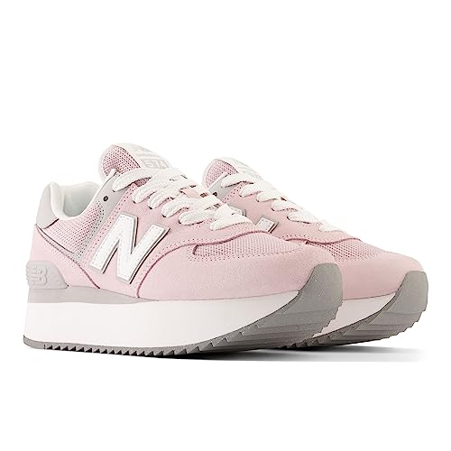 New Balance 574+ Womens Shoes Size 9, Color: Old Rose/Grey-Pink