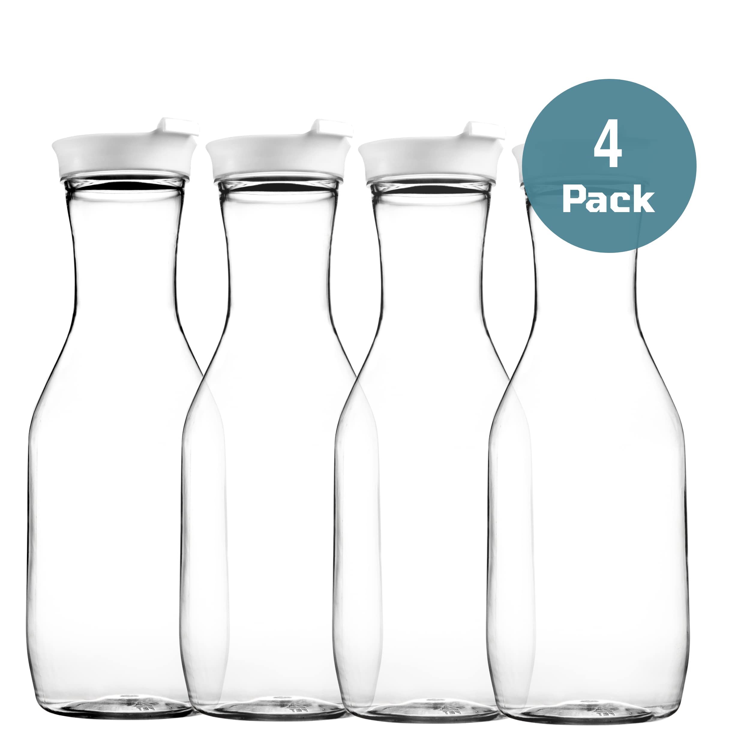 Plastic Pitcher With Lid - 50 oz Water Carafe - Juice Containers with Lids for Fridge - Plastic Milk Jug for Juice Iced Tea and Mimosa - Posh Setting