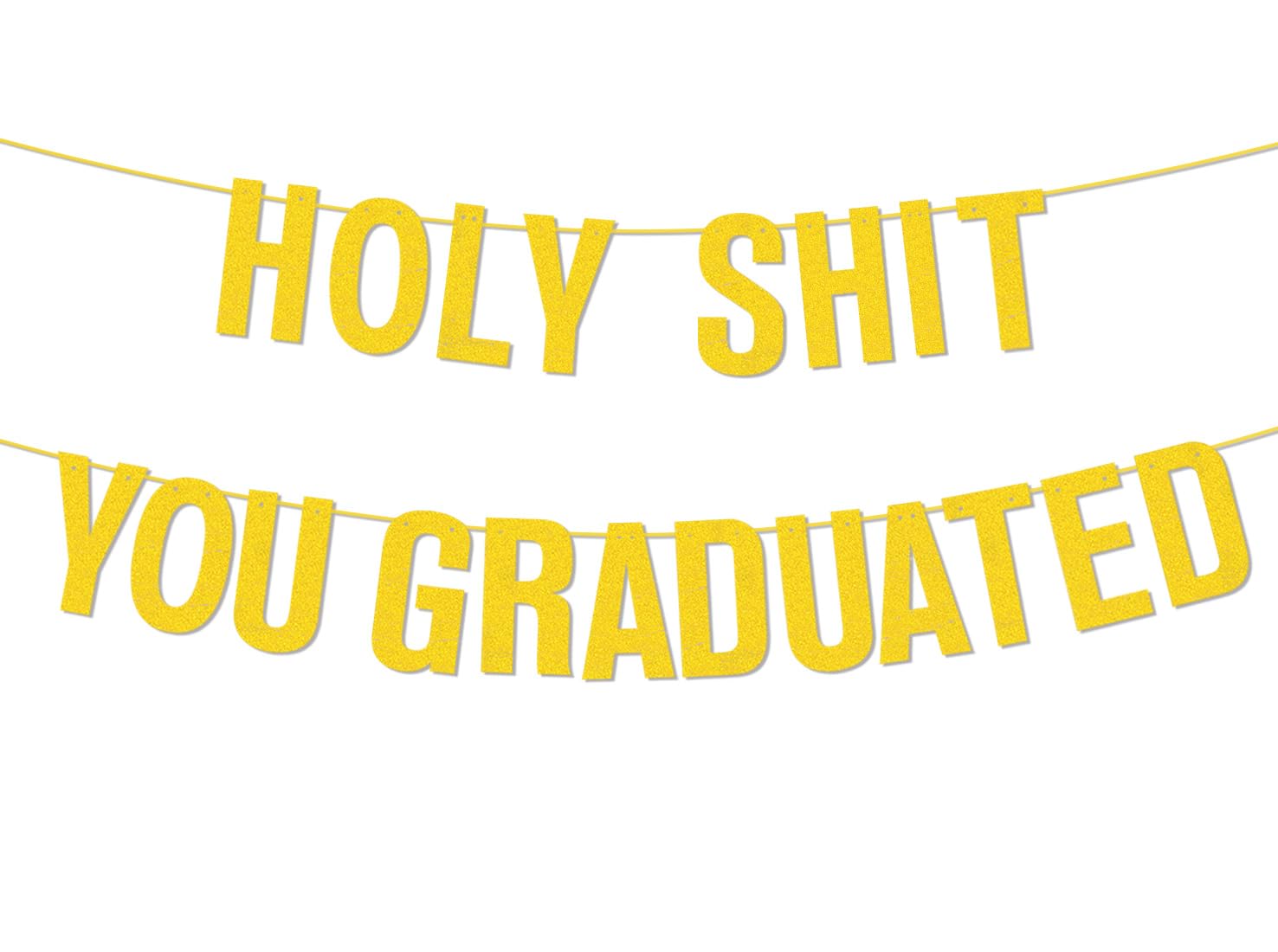 Yasmart Life Graduation Decorations Class of 2024 Pre-Strung Glitter Congrats Grad Graduation Congratulation Banner Decor