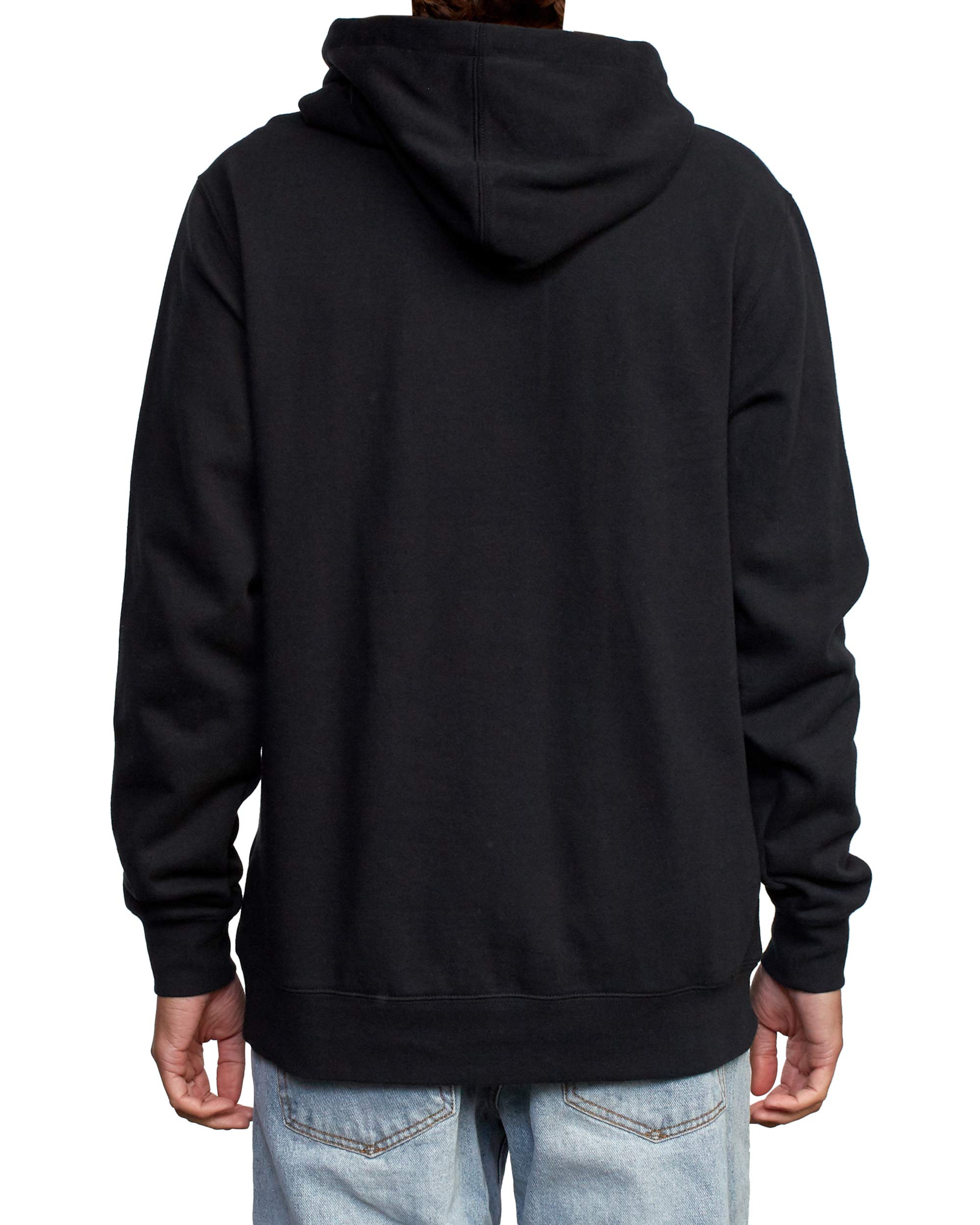 RVCA mens Graphic Fleece Pullover Hoodie Hooded Sweatshirt, Center/Black, Medium US