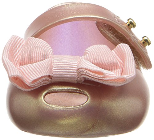Mini Melissa Baby-Girl's My First Mary Jane, Metallic/Pink, 3 M US Infant