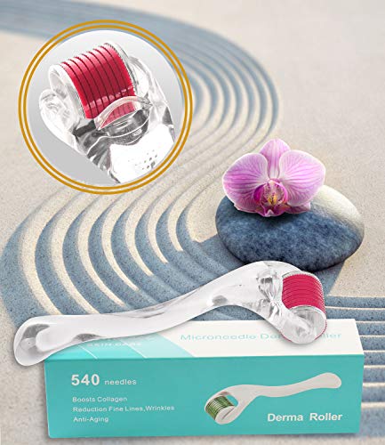 MeFace Derma Roller 0.25mm Microneedle and 540 Micro Needling Derma Roller to Improve Skin Health, Includes Free Storage Case-Transparent Derma Roller