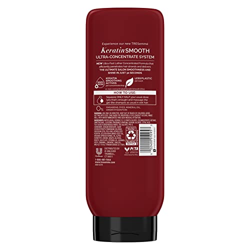 TRESemmé Ultra Keratin Smooth Concentrate Shampoo For Dry Hair Salon Smooth in 30 Seconds, Fast-Lather Technology and 2X More Washes 20 oz