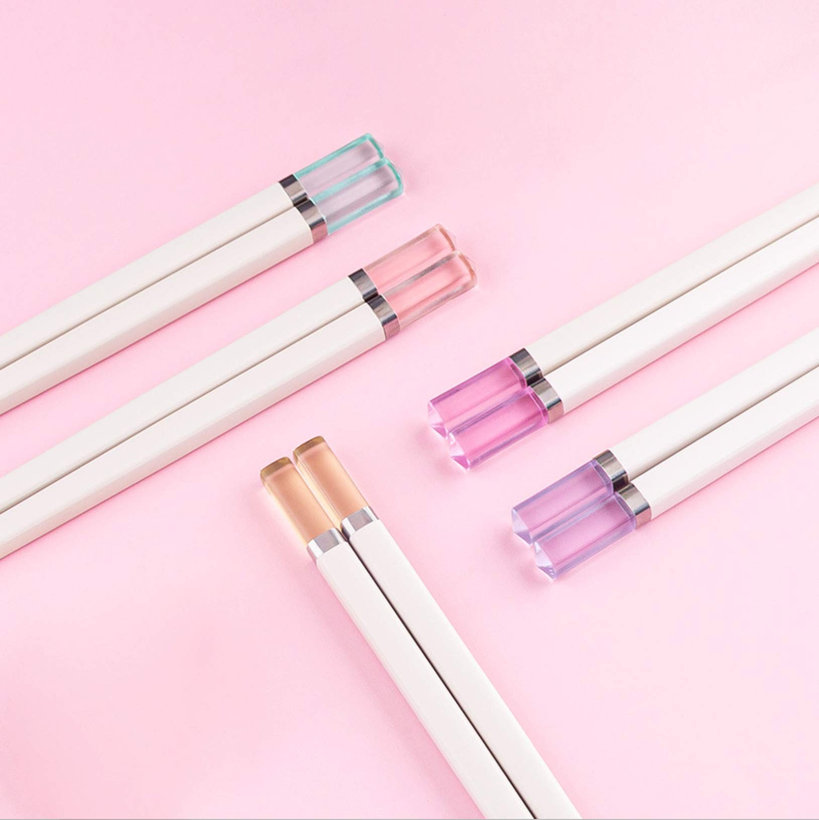 Reusable Chopsticks Japanese Fiberglass Chopsticks Lightweight Dishwasher Safe Multicolor 5 Pairs Gift Set