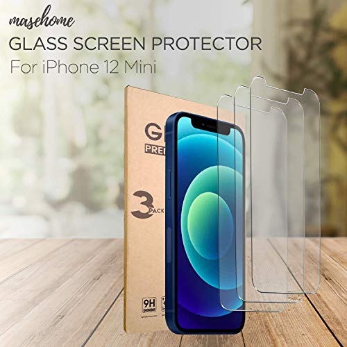 MASETECH iPhone 12 Mini Screen Protector - (5.4 Inch) Tempered Glass Screen Compatible with Apple (3 PACK)